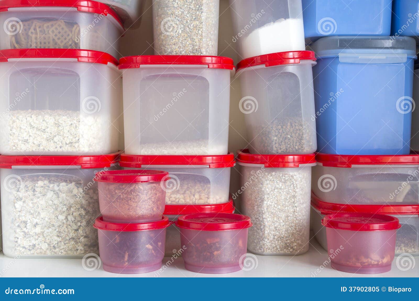 Filled plastic containers stock image. Image of container - 37902805