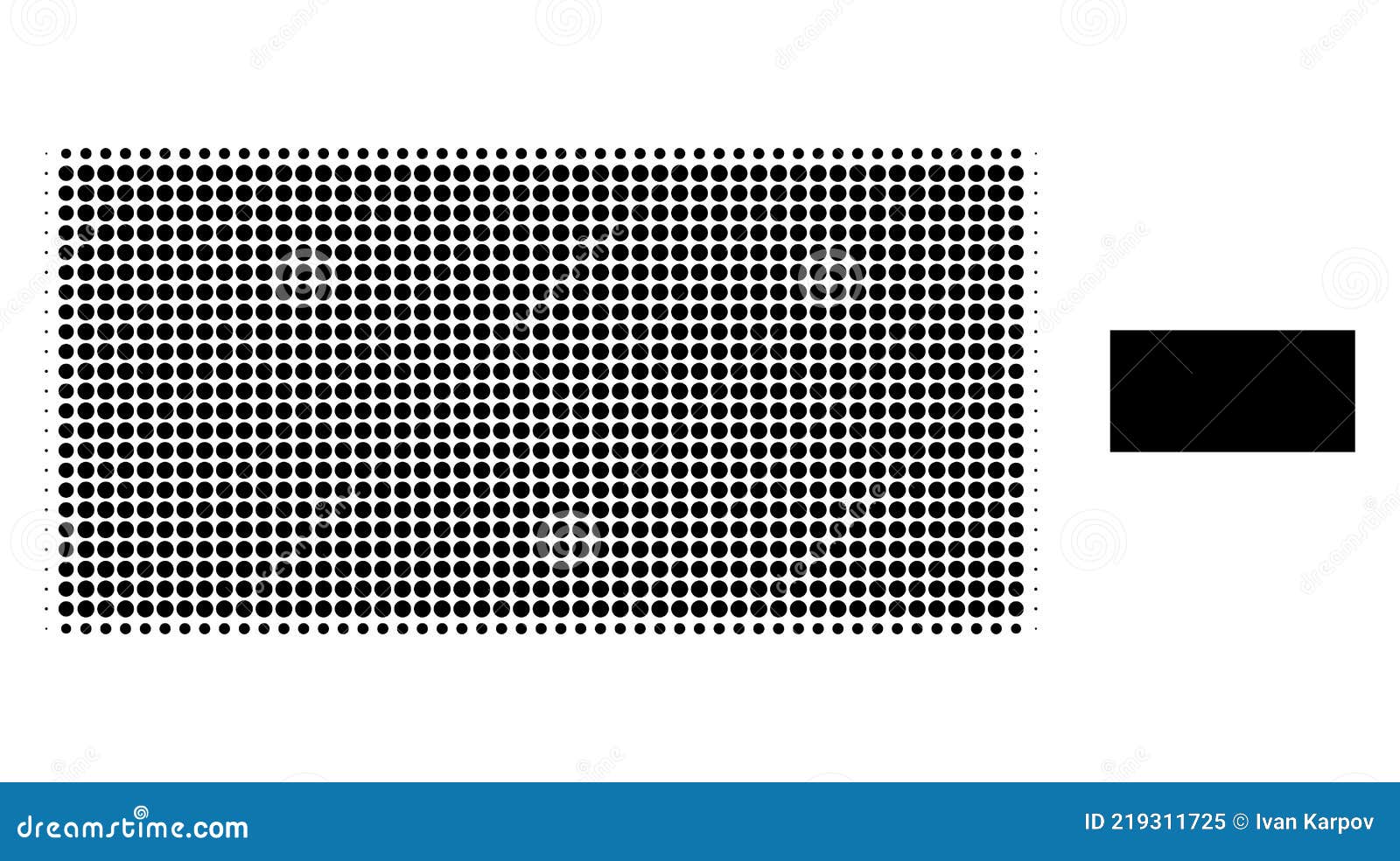 Filled Rectangle Halftone Dot Icon Stock Vector - Illustration of ...