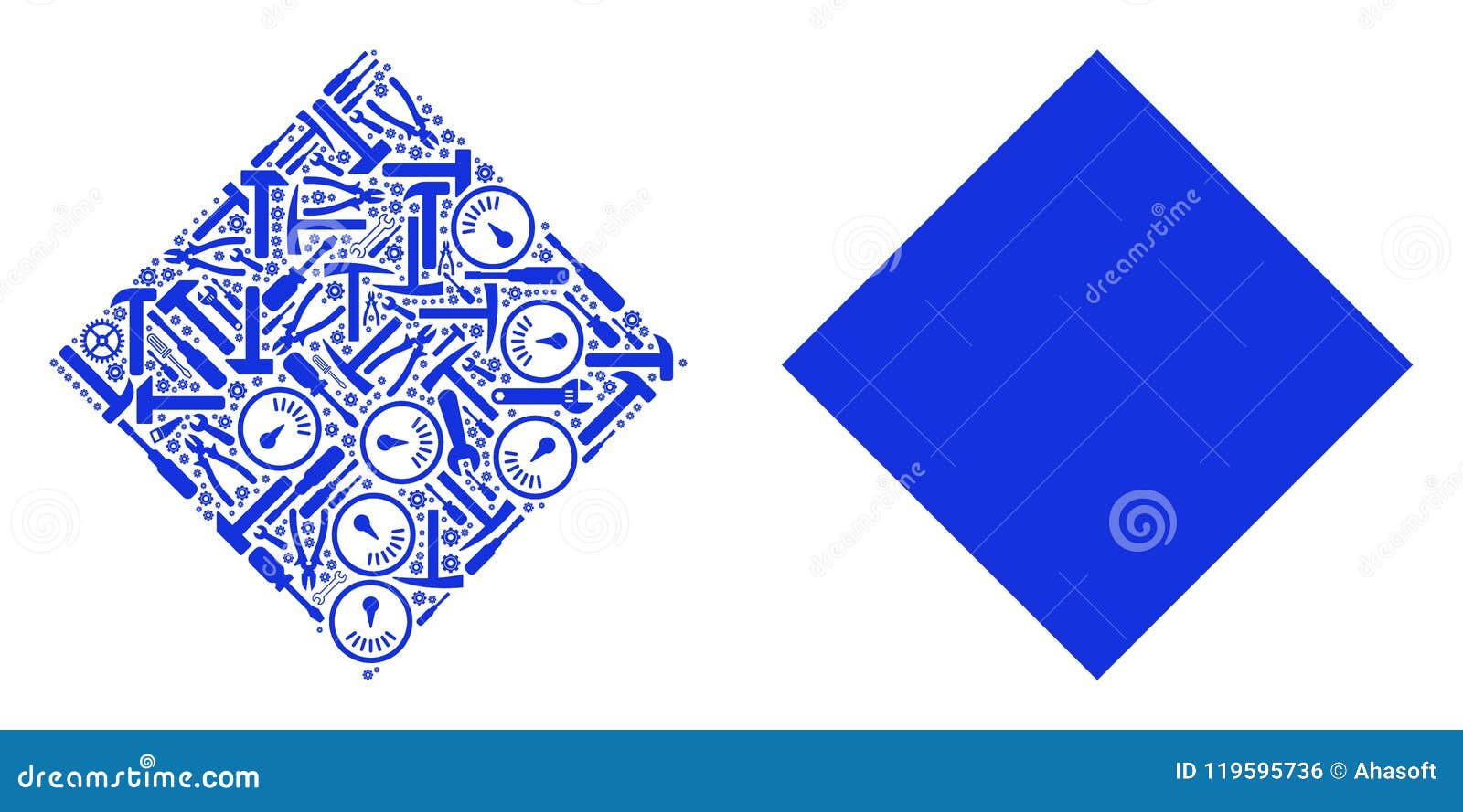 Filled Rhombus Composition of Service Tools Stock Vector - Illustration ...