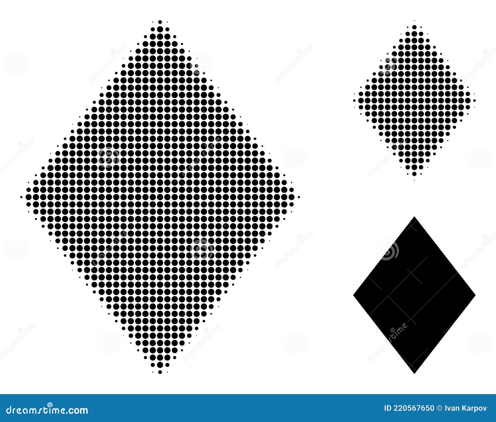 Filled Rhombus Halftone Dotted Icon Stock Vector - Illustration of ...