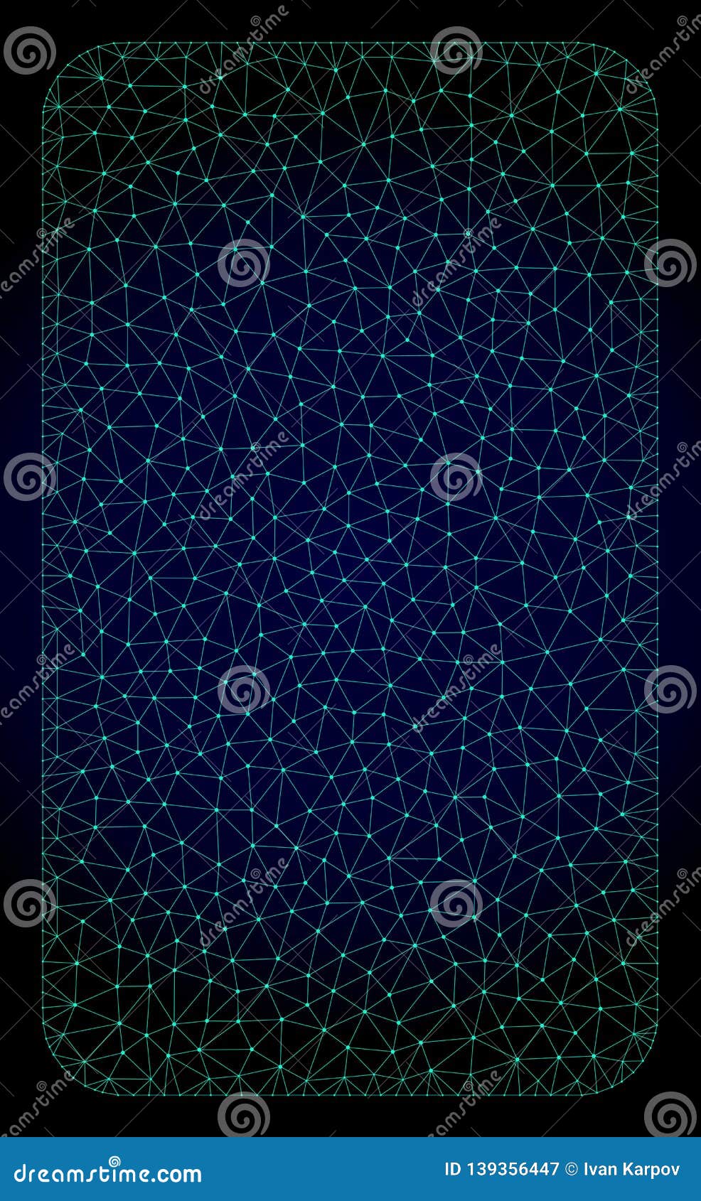 Filled Rounded Rectangle Polygonal Frame Vector Mesh Illustration Stock ...