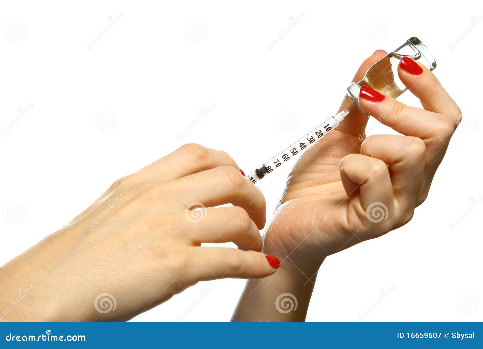 Filled Syringe in a Woman Hands Stock Image - Image of women, therapy ...