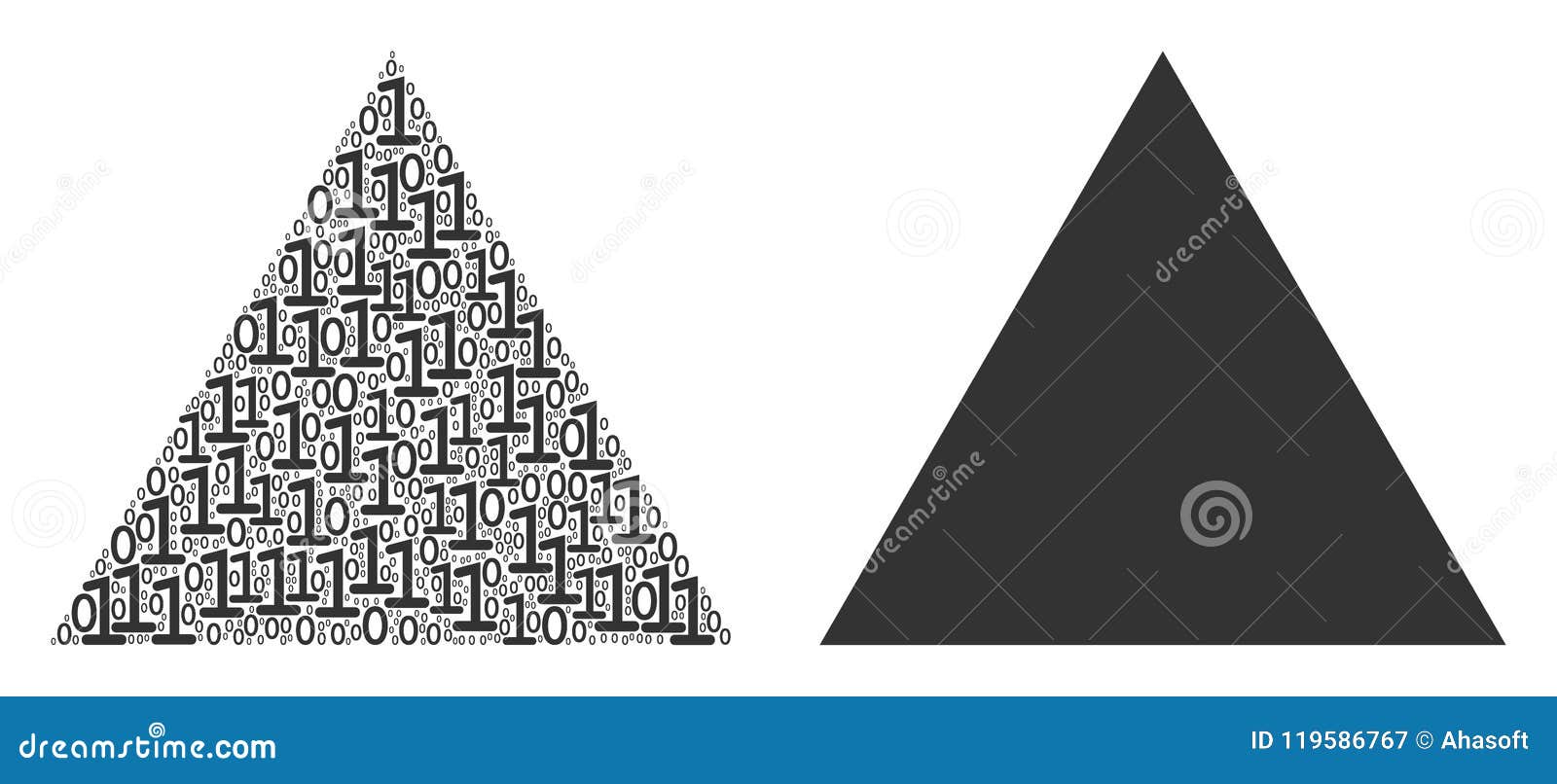 Filled Triangle Collage of Binary Digits Stock Vector - Illustration of ...