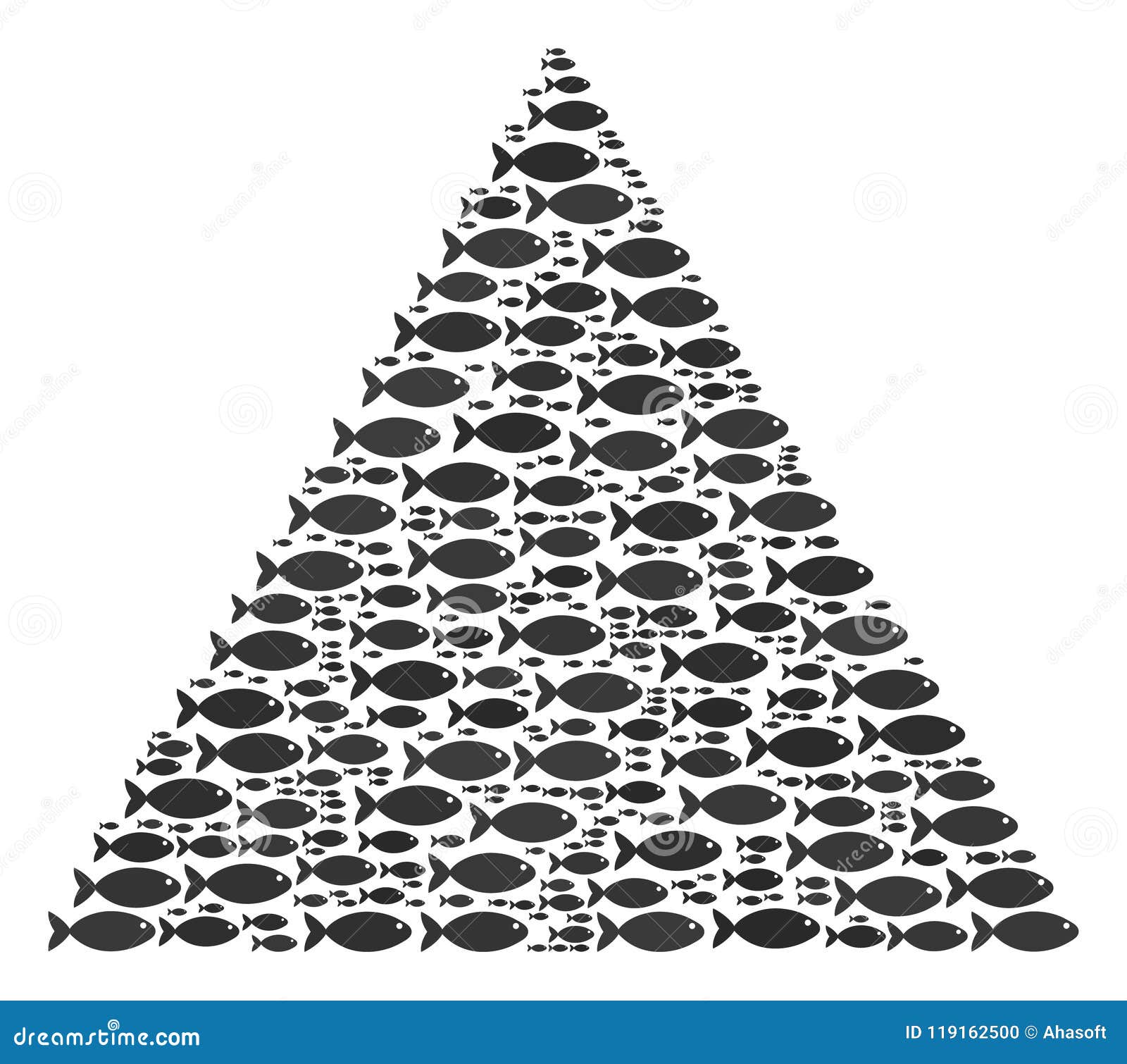 Filled Triangle Composition of Fish Icons Stock Vector - Illustration ...