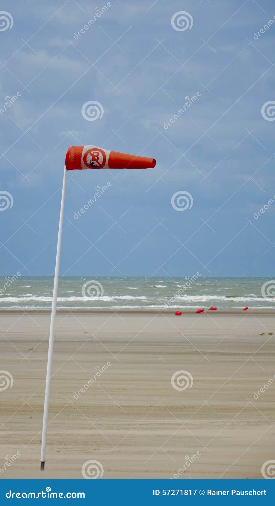 Filled Windsock at the Beach Stock Image - Image of anemometer ...
