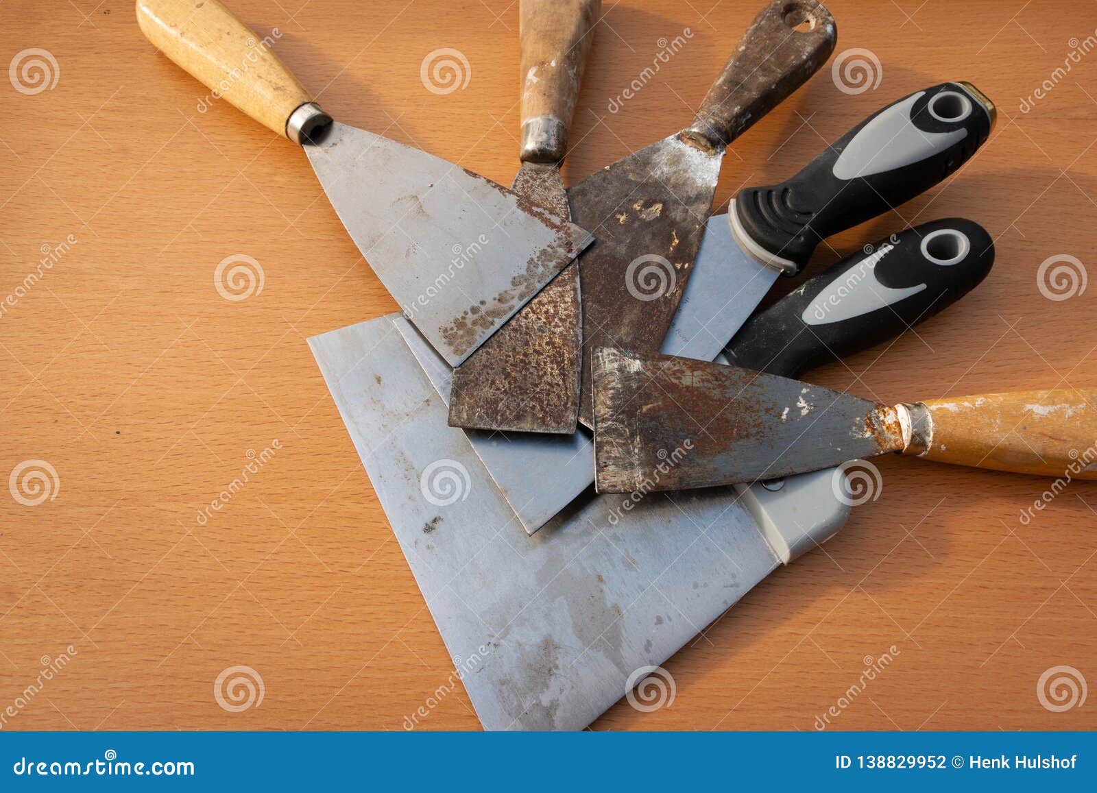 Filler Knives Tools for Handwork and Repair Stock Photo - Image of ...