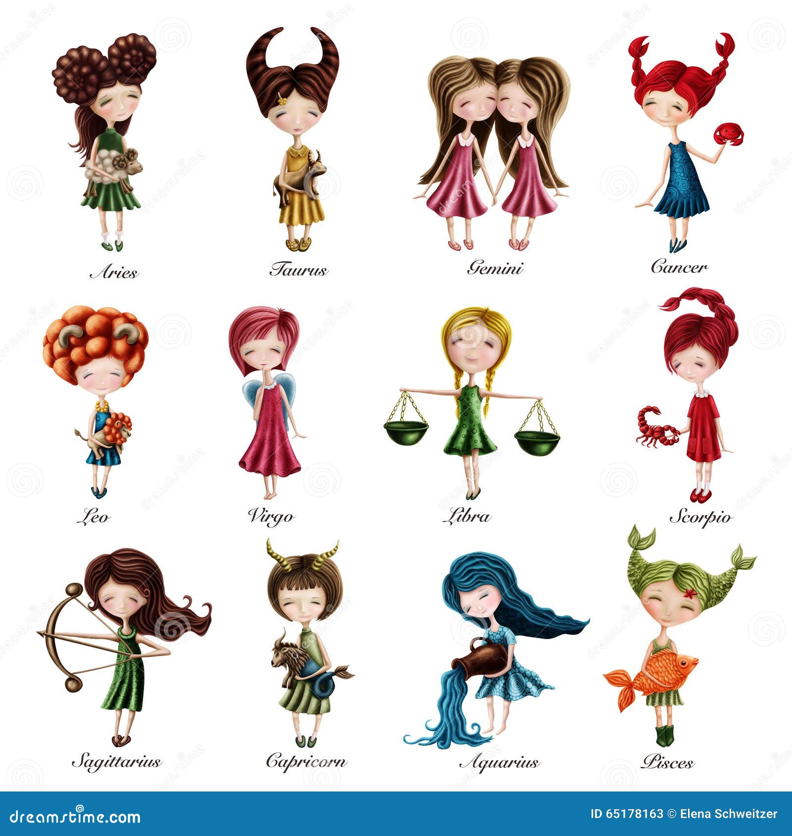 Filles De Signe De Zodiaque Illustration Stock - Illustration du métier ...
