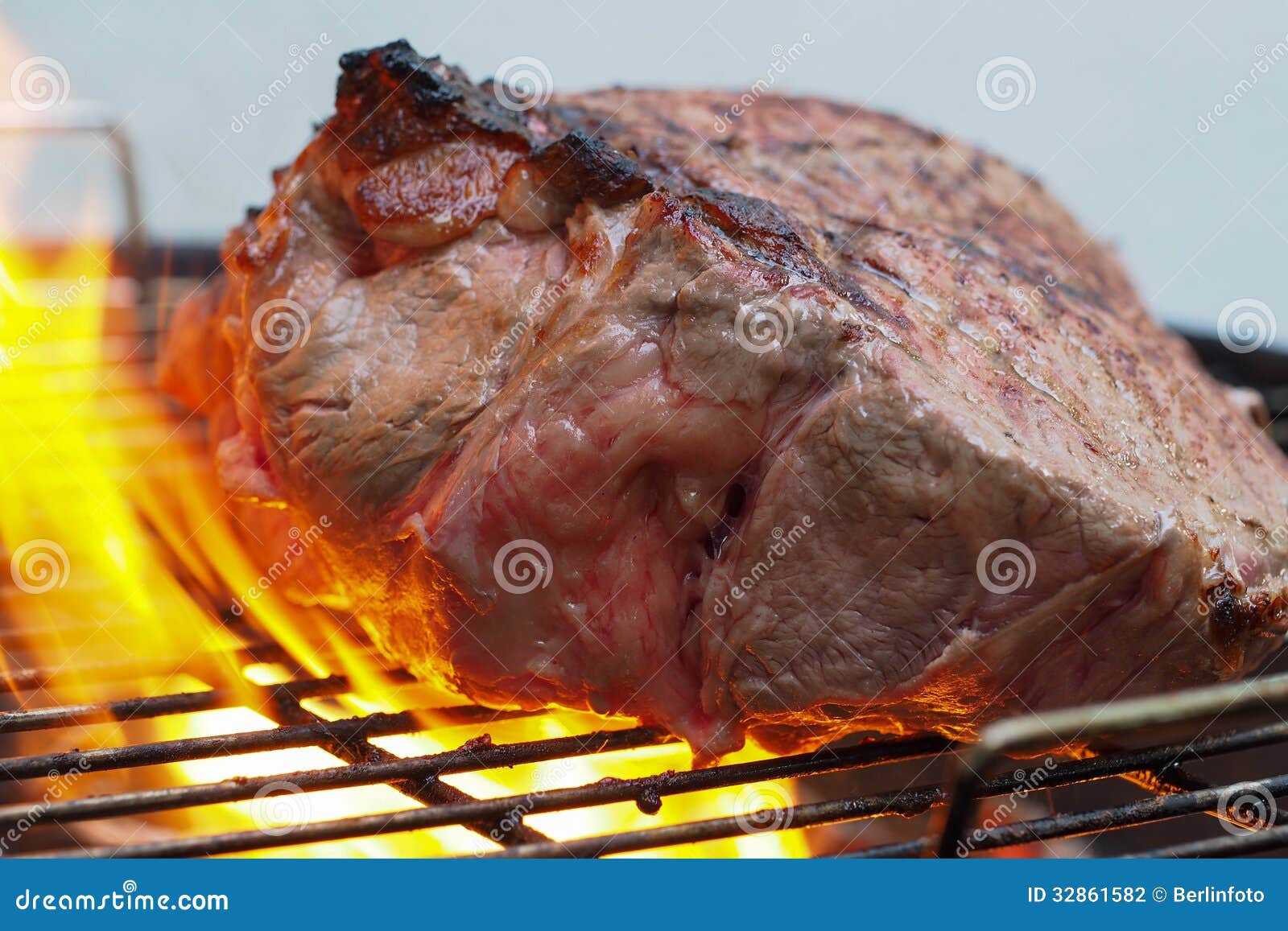 Fillet beef on barbecue stock photo. Image of lump, burns - 32861582