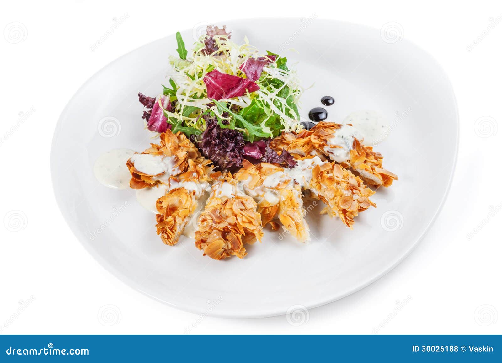 Fillet of a Chicken in Almonds Stock Photo - Image of barbecue, berry ...