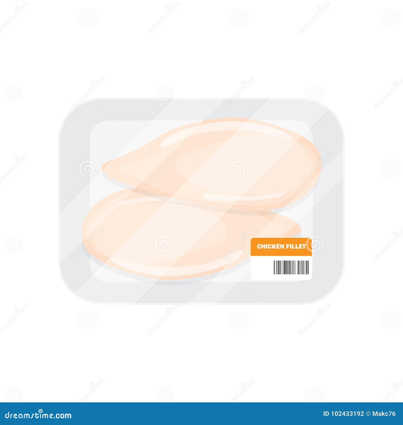 Fillet Of Chicken Breast, Healthy Food Vector Illustration On A White ...