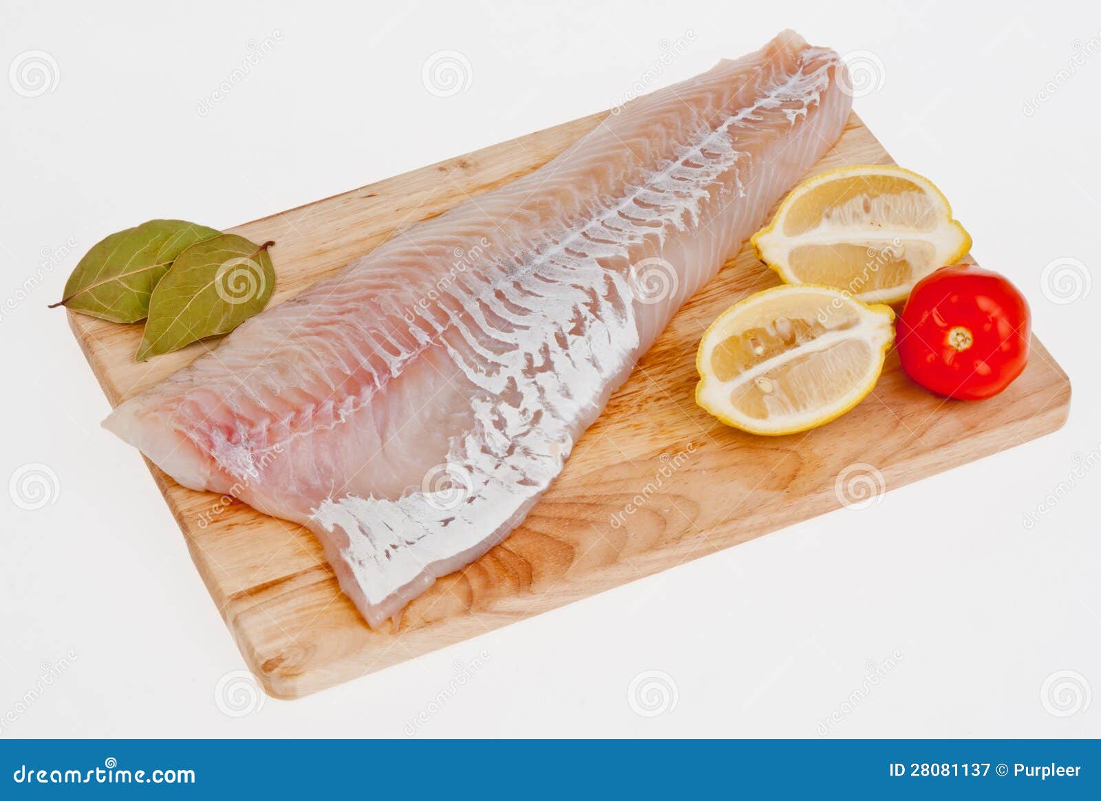 Fillet of a cod Atlantic stock image. Image of garlic - 28081137