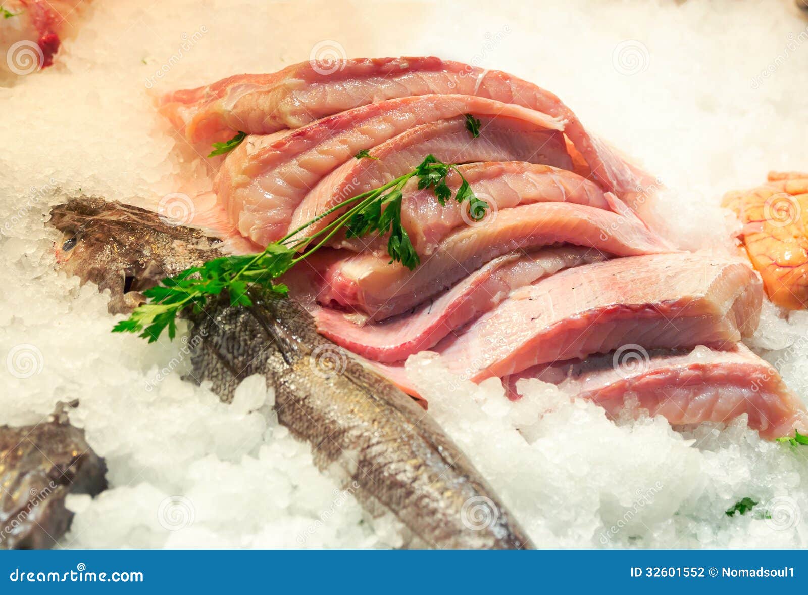 Fillet of fish stock photo. Image of prawn, meal, bench - 32601552