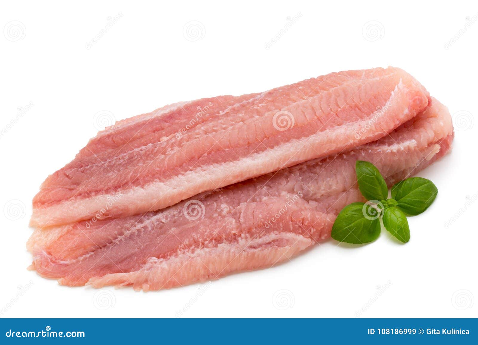 Fillet of Fish Pangasius. Isolated on White Background Stock Image ...