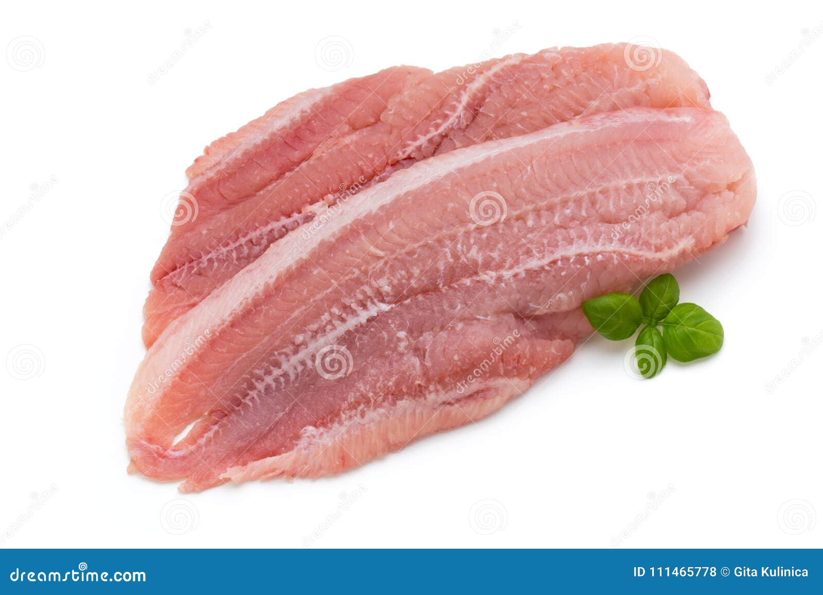 Fillet of Fish Pangasius. Isolated on White Background. Stock Photo ...