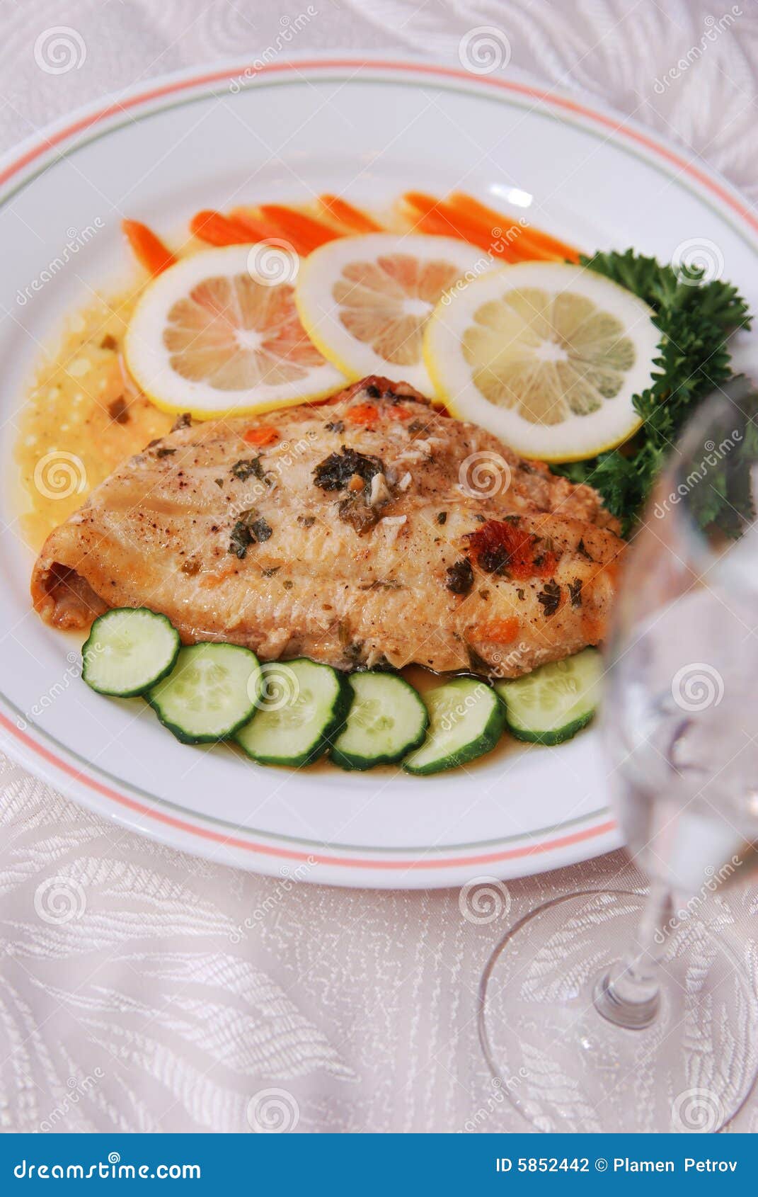 Fillet of Fish and Salad stock photo. Image of halibut - 5852442