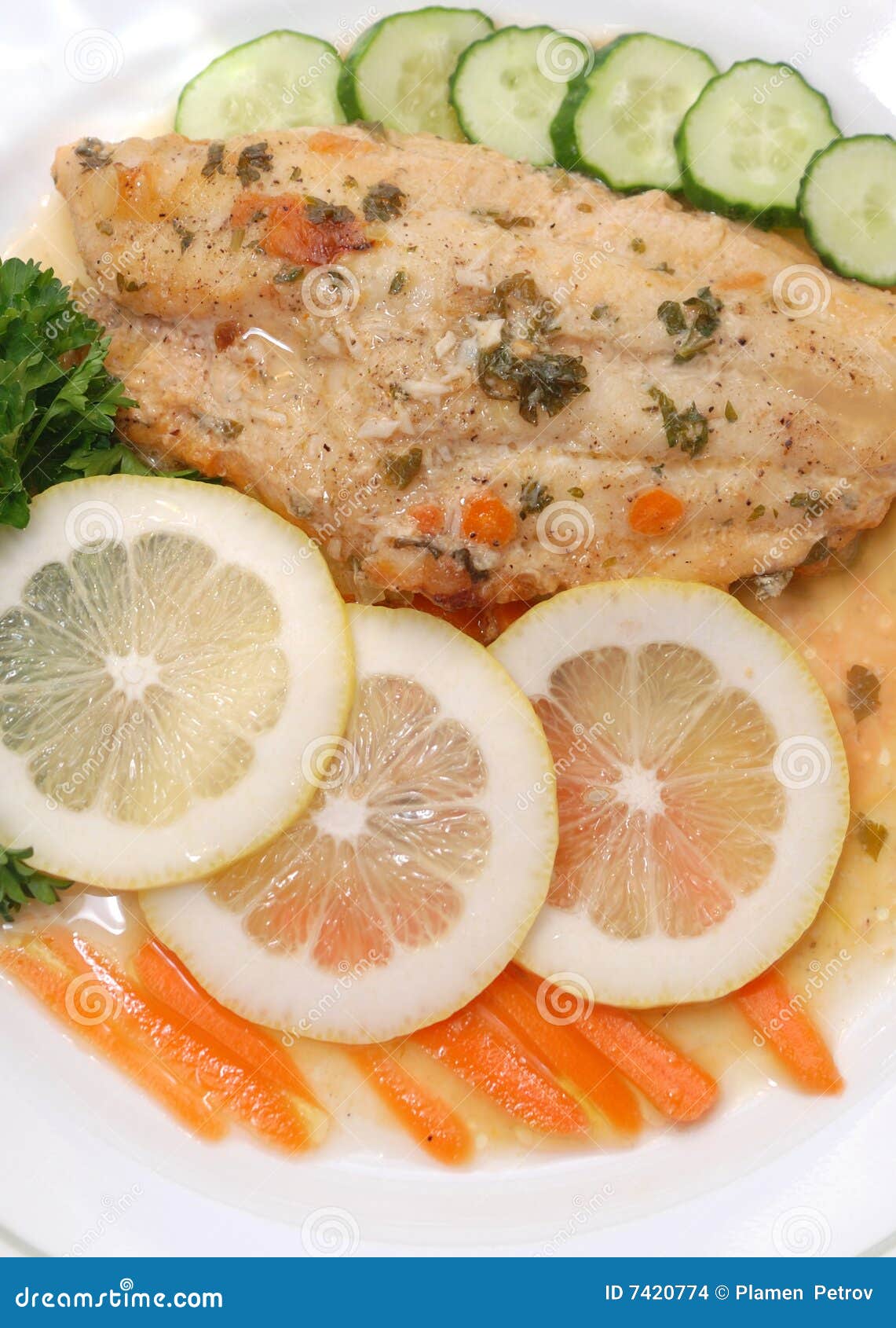 Fillet of Fish and Side Salad Stock Photo - Image of gourmet, juicy ...