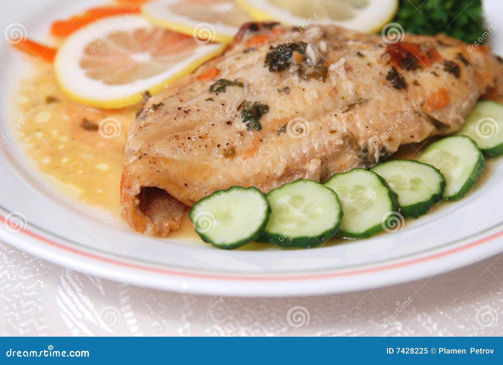 Fillet of Fish and Side Salad Stock Image - Image of food, lunch: 7428225