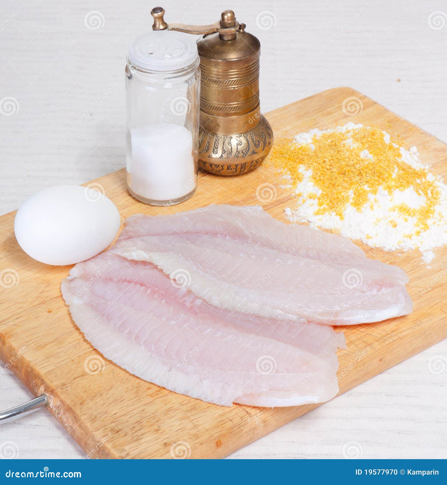 Fillet of Fresh Fish with the Ingredients Stock Photo - Image of meal ...