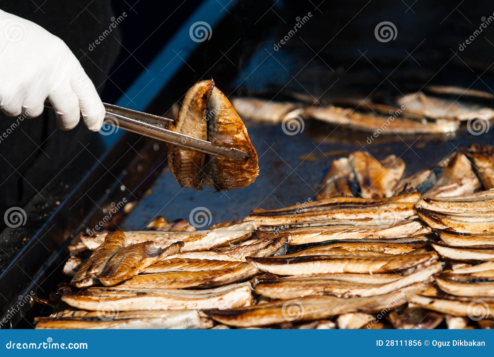 Fillet Grilled Bonito Fish Palamut on the Barbeque Stock Photo - Image ...