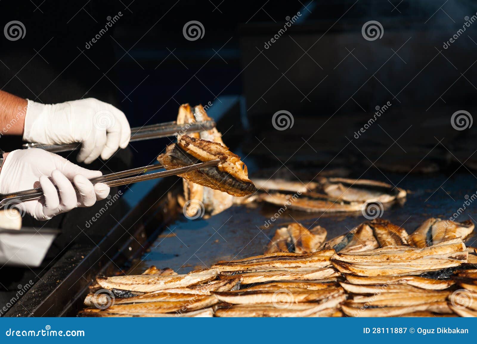 Fillet Grilled Bonito Fish Palamut on the Barbeque Stock Image - Image ...
