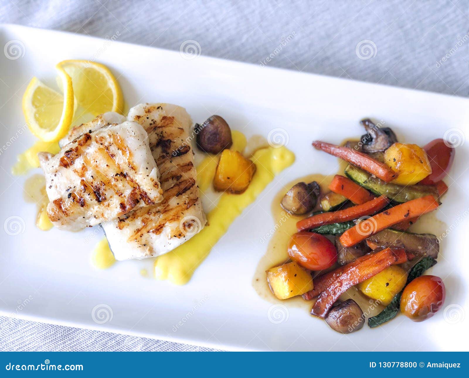 Fillet of Hake Merluza with Vegetables Stock Photo - Image of saute ...