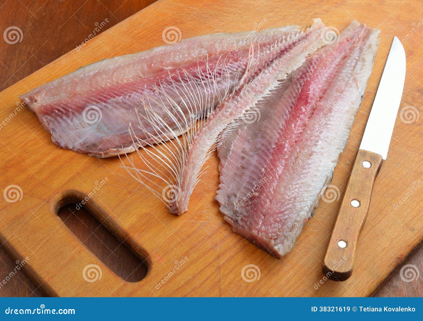 Fillet of a herring stock image. Image of seafood, knife - 38321619