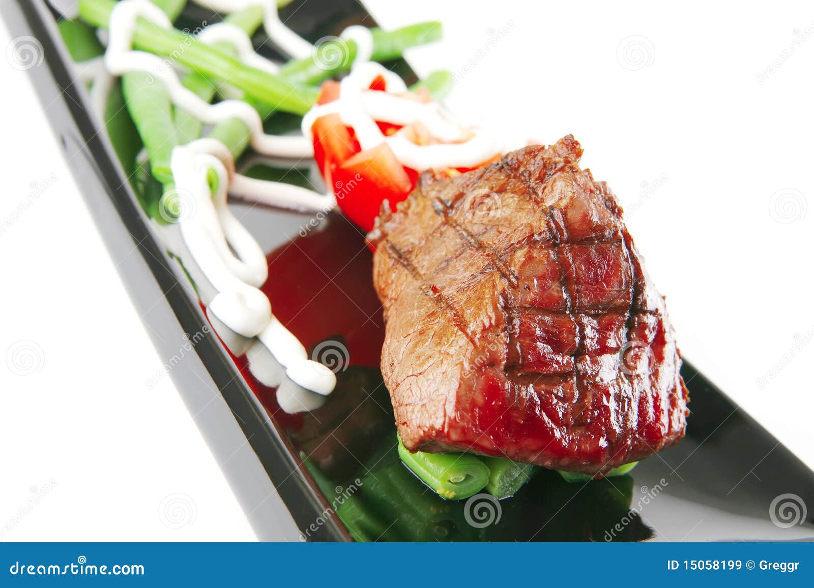 Fillet Mignon on a Black Plate Stock Image - Image of food, healthy ...