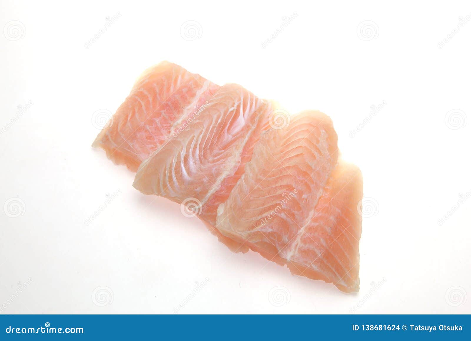 Fillet of Raw Fish in a White Background Stock Photo - Image of fish ...