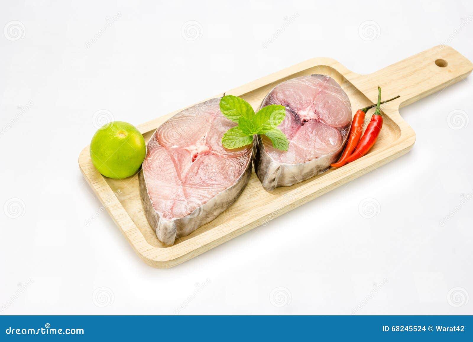 Fillet of Spanish Mackerel Slide on Chopping Block,Scomberomorus Stock ...