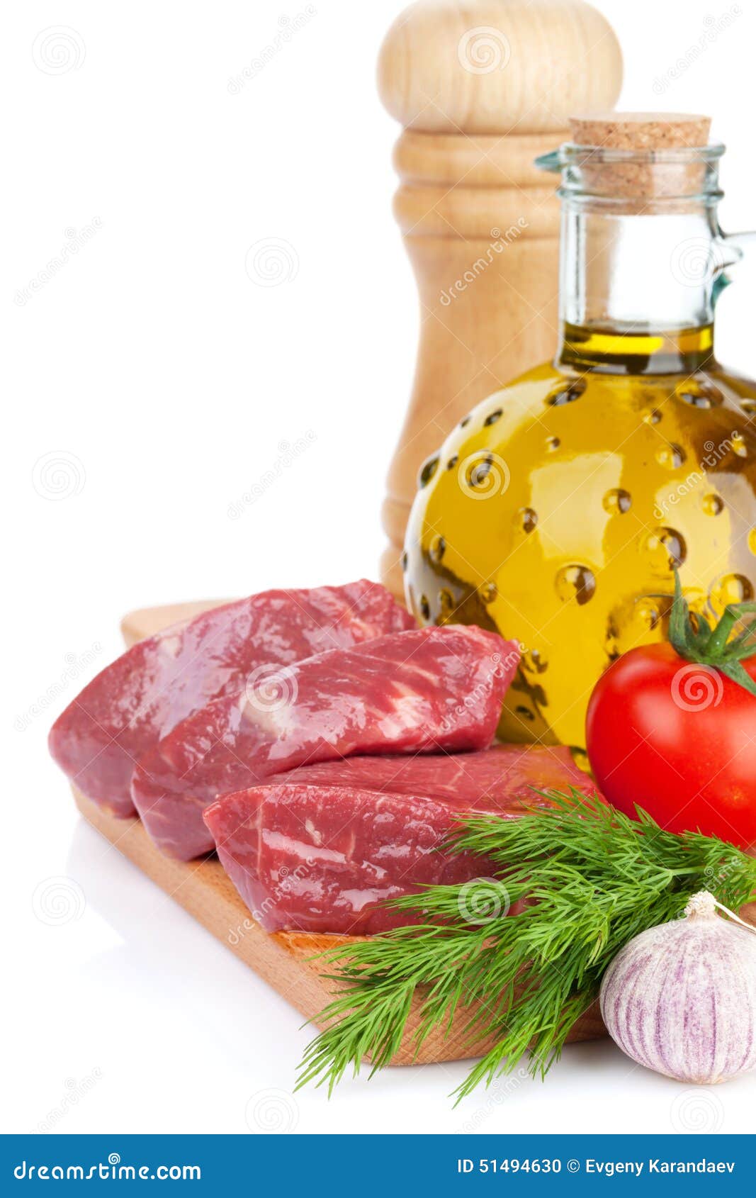 Fillet Steak Beef Meat with Spices and Condiments Stock Photo - Image ...