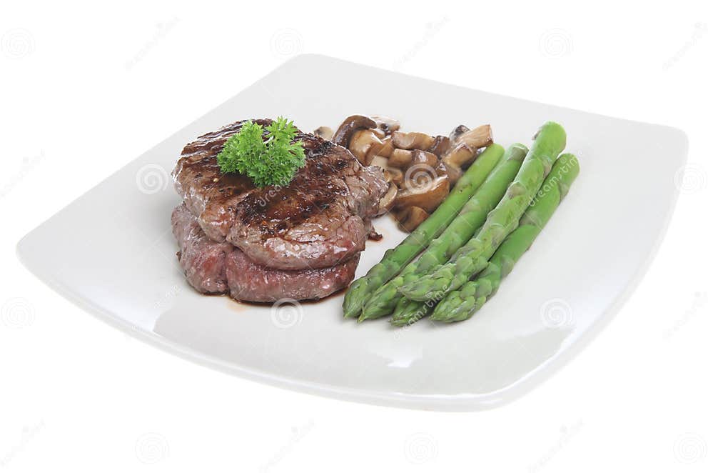 Fillet Steak Dinner with Asparagus Stock Photo - Image of asparagus ...