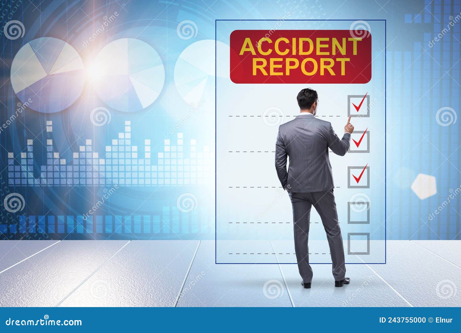 Filling in Accident Report in Insurance Concept Stock Illustration ...