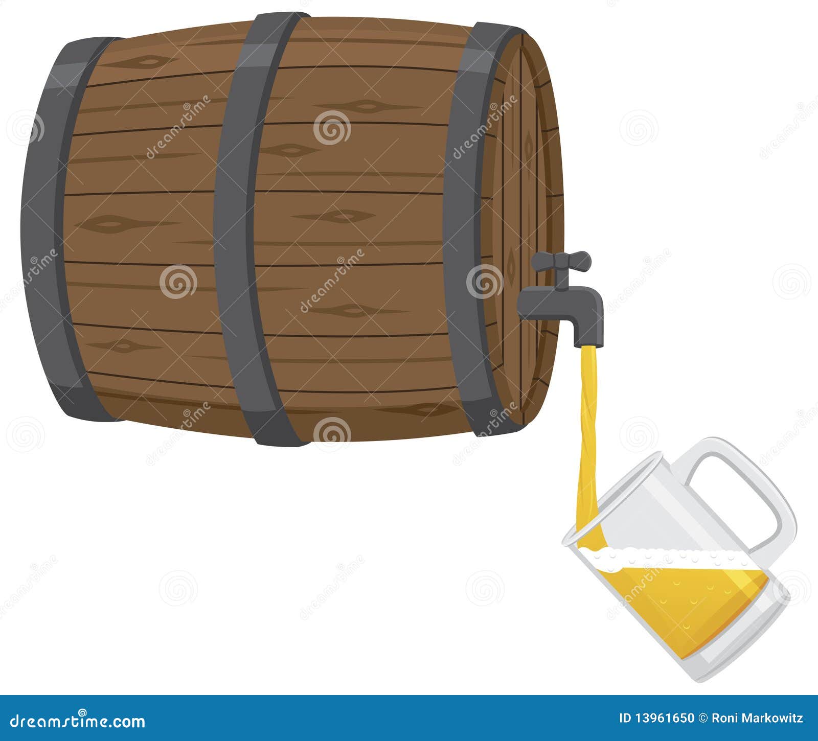 Filling a Beer Mug from Keg Stock Vector - Illustration of glass ...