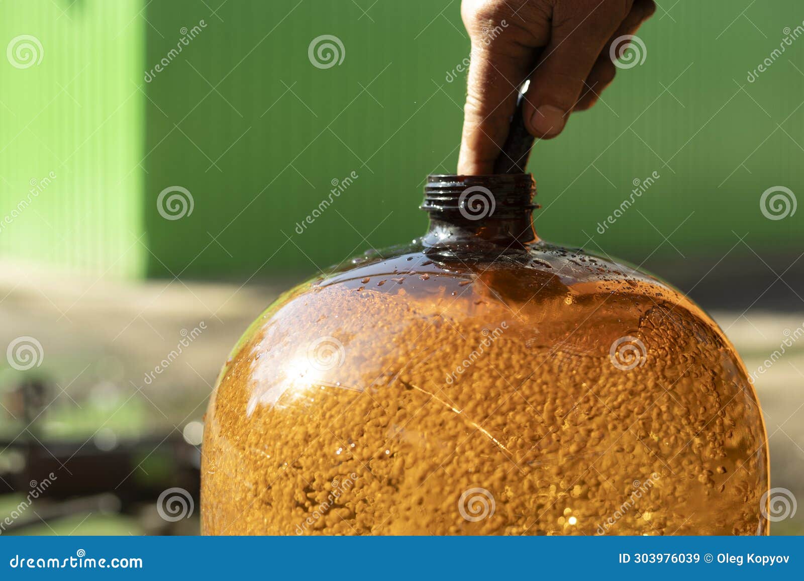 Filling the Canister with Water. Large Plastic Bottle Stock Image ...