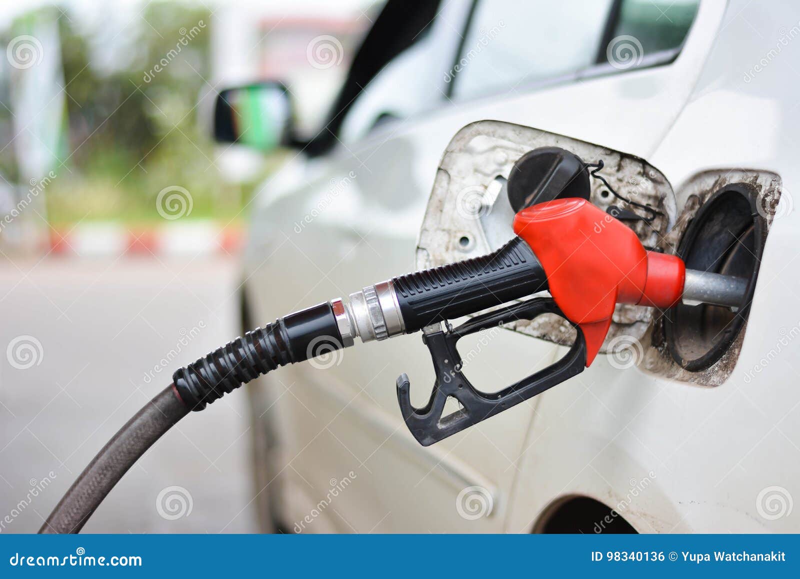 Filling Car with gasoline stock photo. Image of horizontal - 98340136