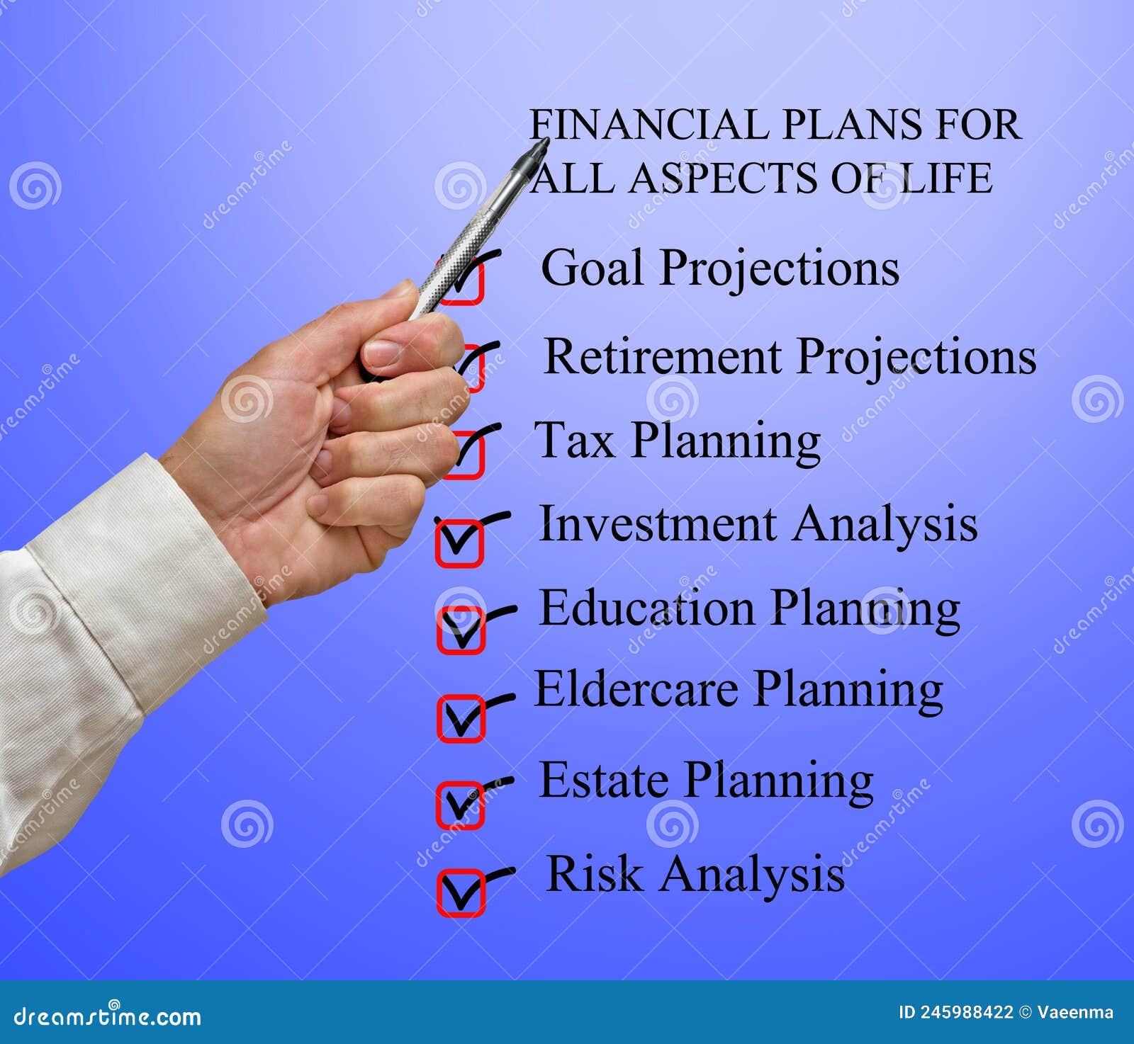 Checklist for Financial Plans Stock Photo - Image of education ...