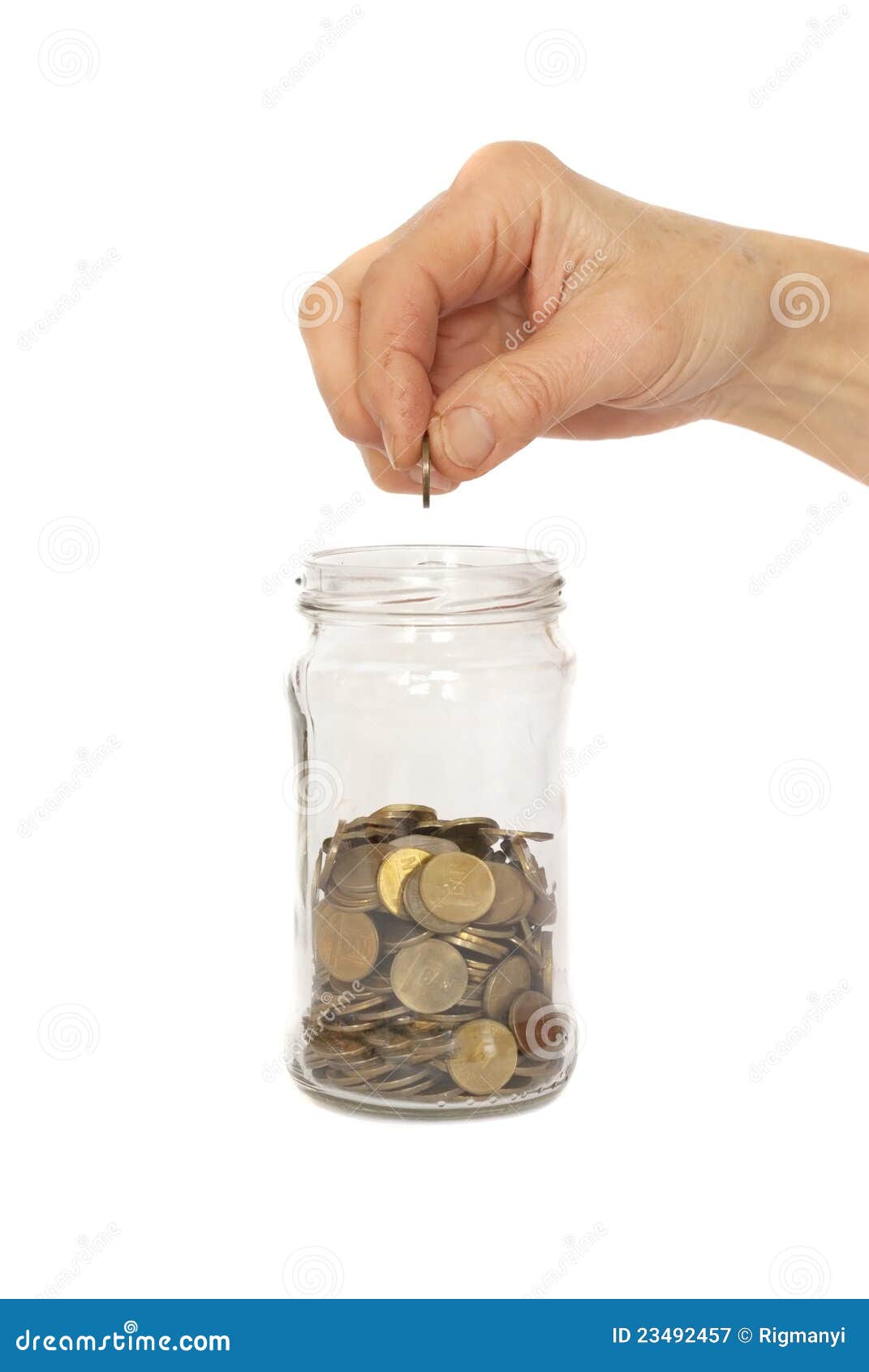 Filling the coin jar stock image. Image of people, vertical - 23492457