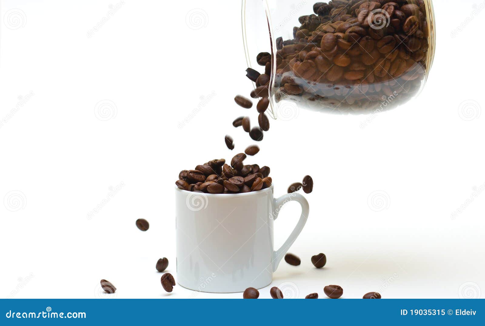 Filling the Cup with Coffee Beans Stock Image - Image of bean, roast ...