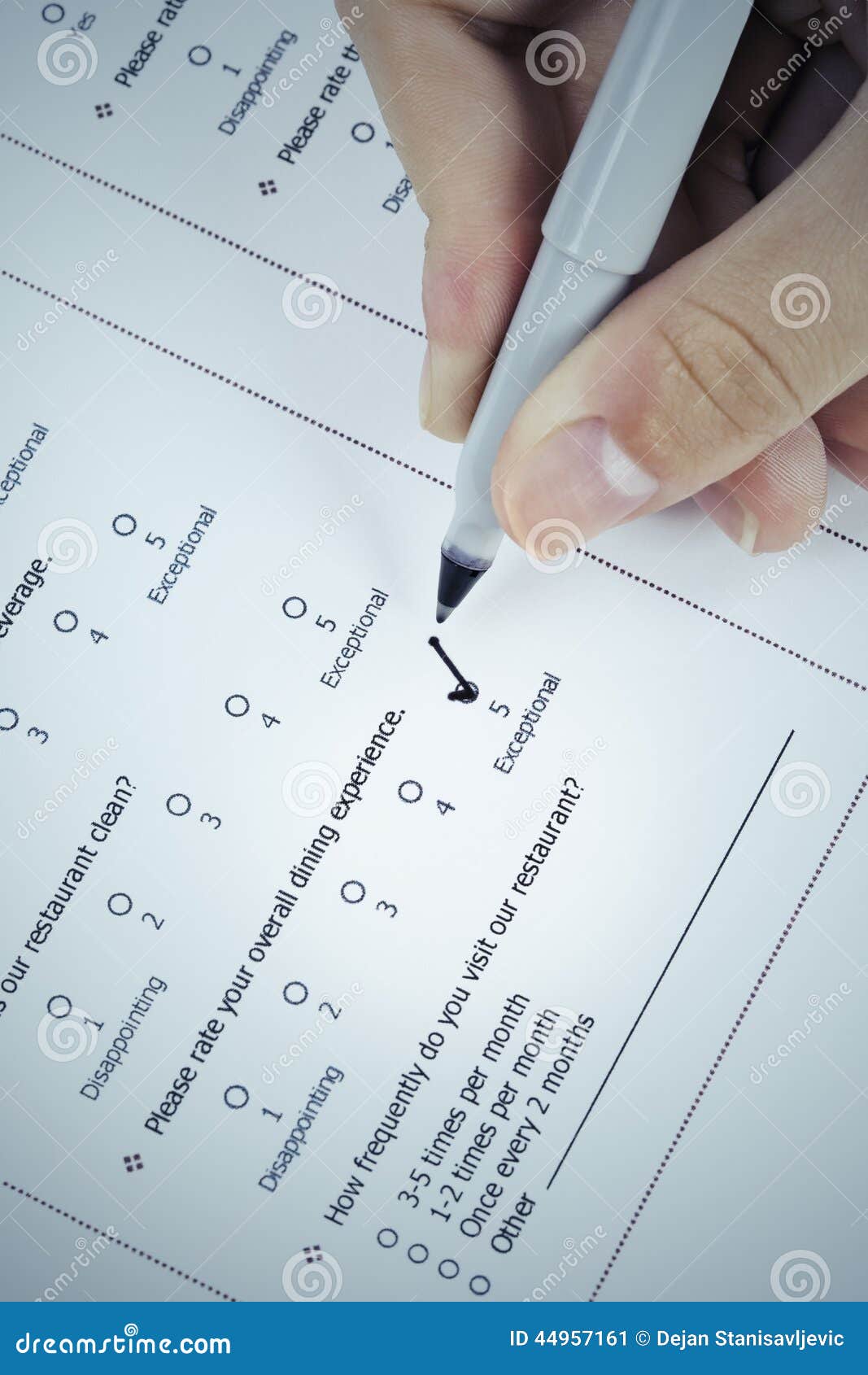 Filling in Customer Satisfaction Survey Form Stock Image - Image of ...