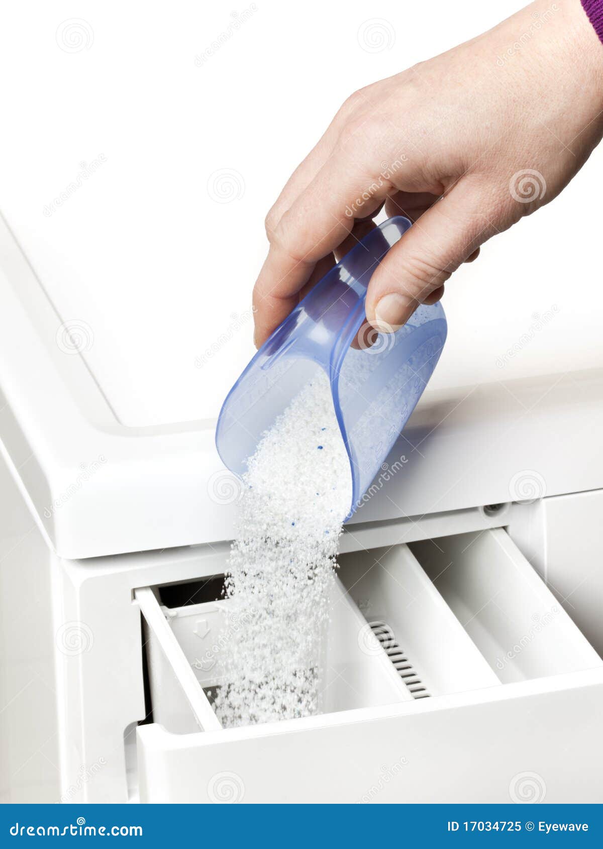 Filling Detergent into the Washing Machine Stock Image - Image of ...