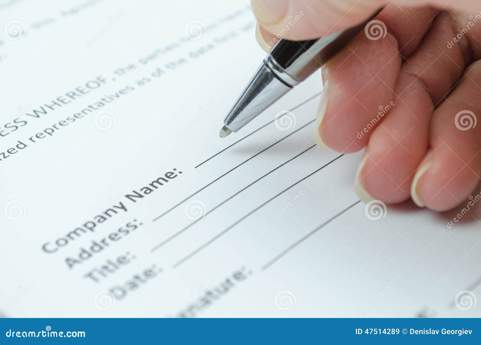 Filling document stock image. Image of agent, loan, agreement - 47514289