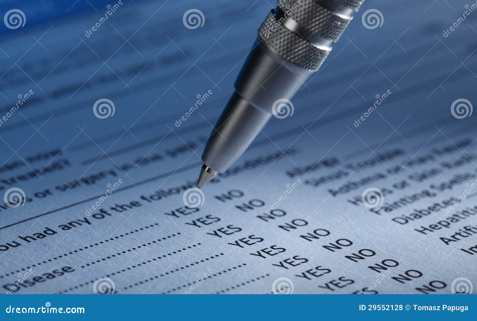 Filling Document Form stock photo. Image of close, medicine - 29552128