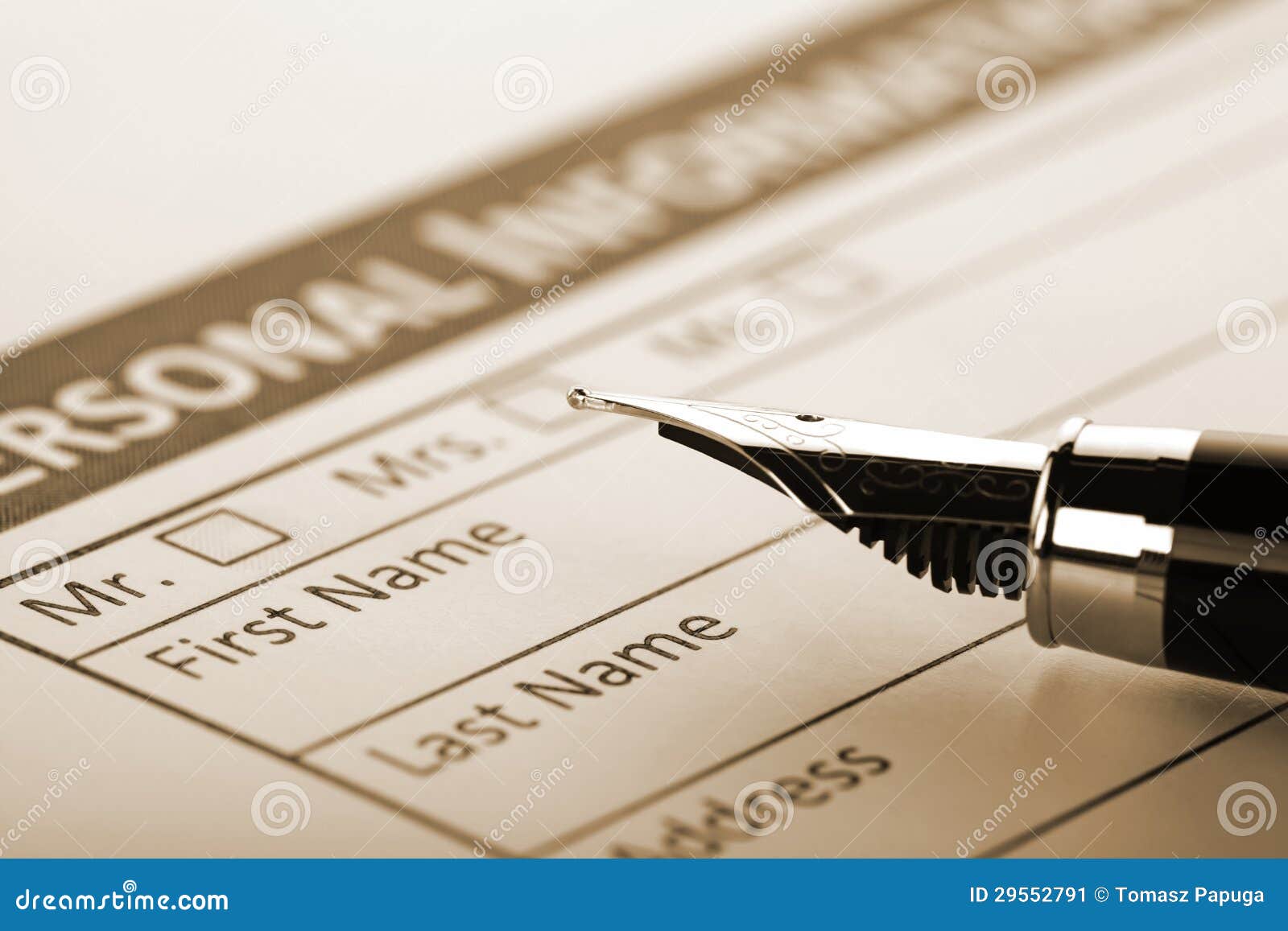 Filling Document Form stock image. Image of paperwork - 29552791