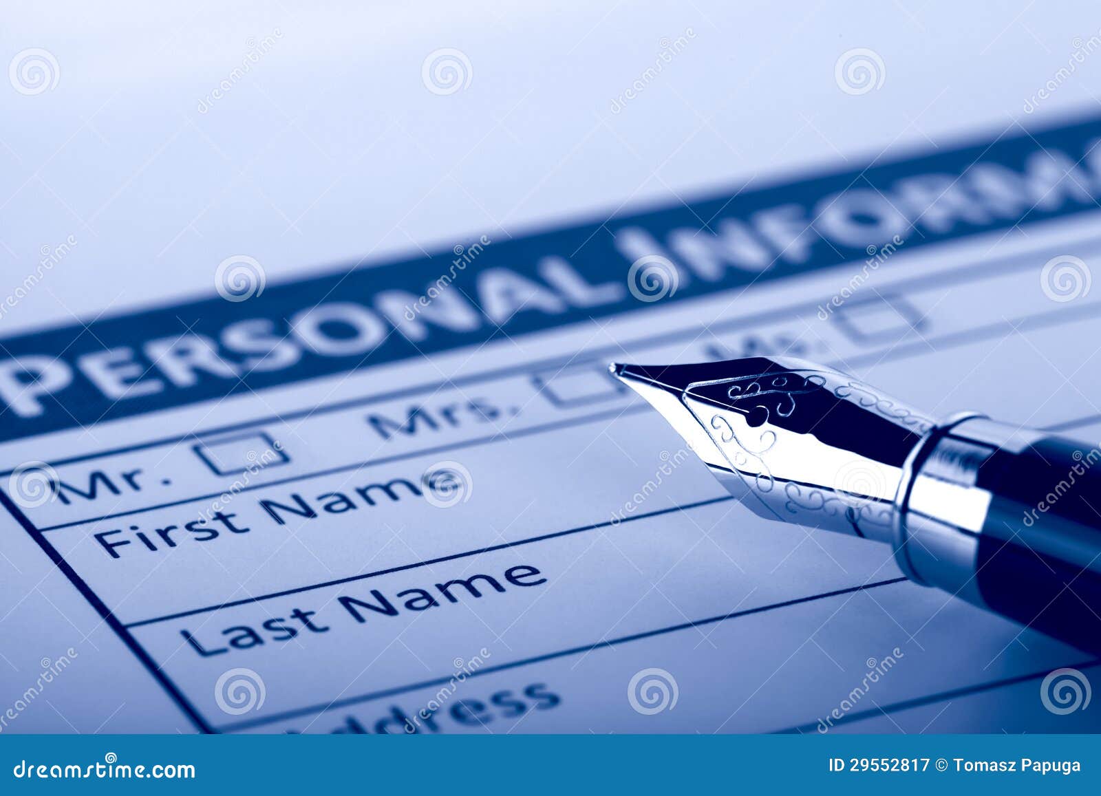 Filling Document Form stock image. Image of document - 29552817