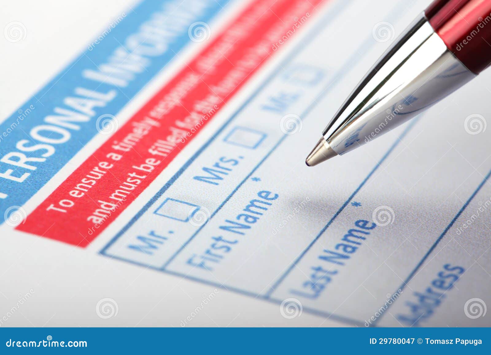 Filling Document Form stock image. Image of empty, care - 29780047
