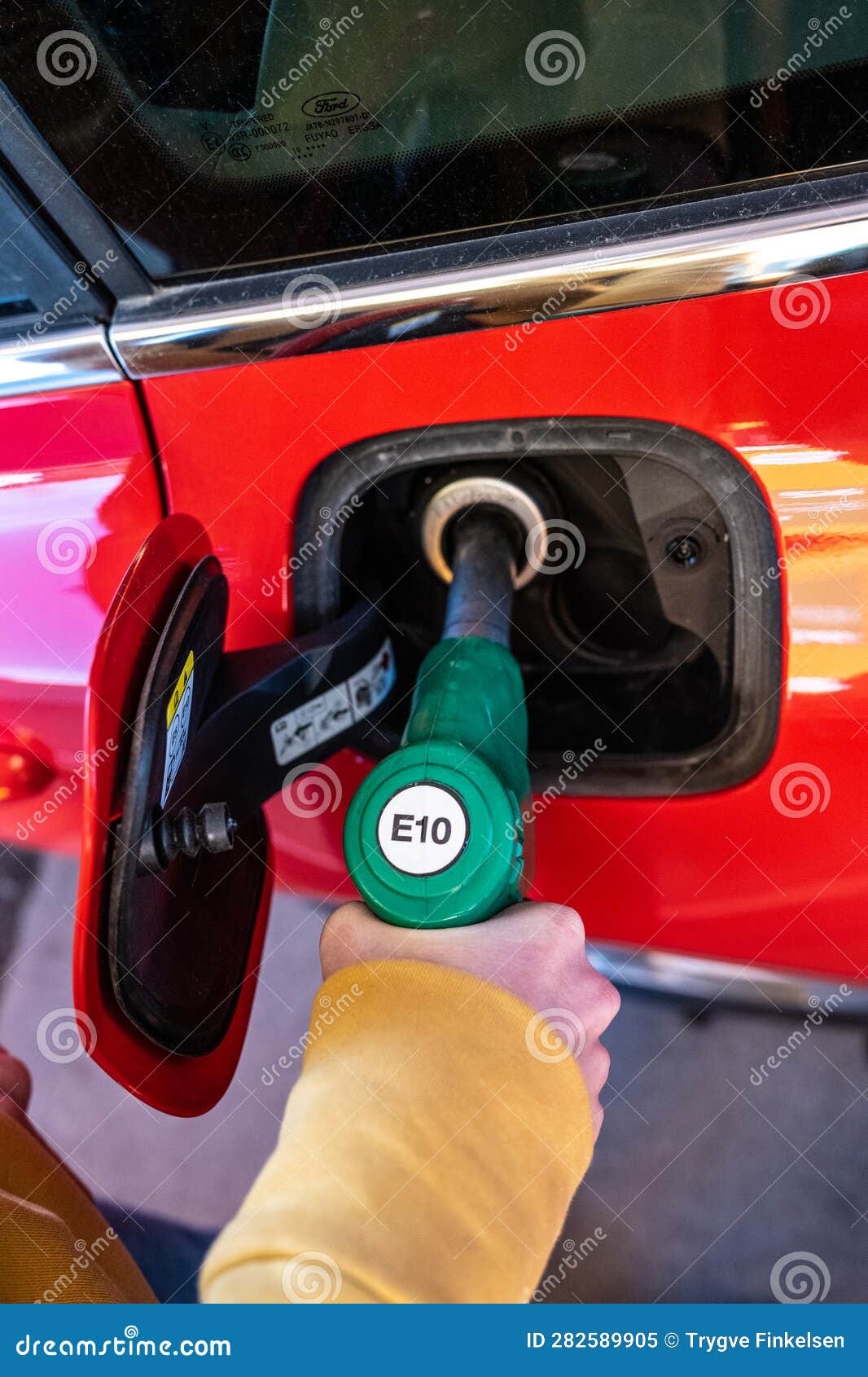 Filling E10 Gasoline on a Red Car.. Editorial Image - Image of ...
