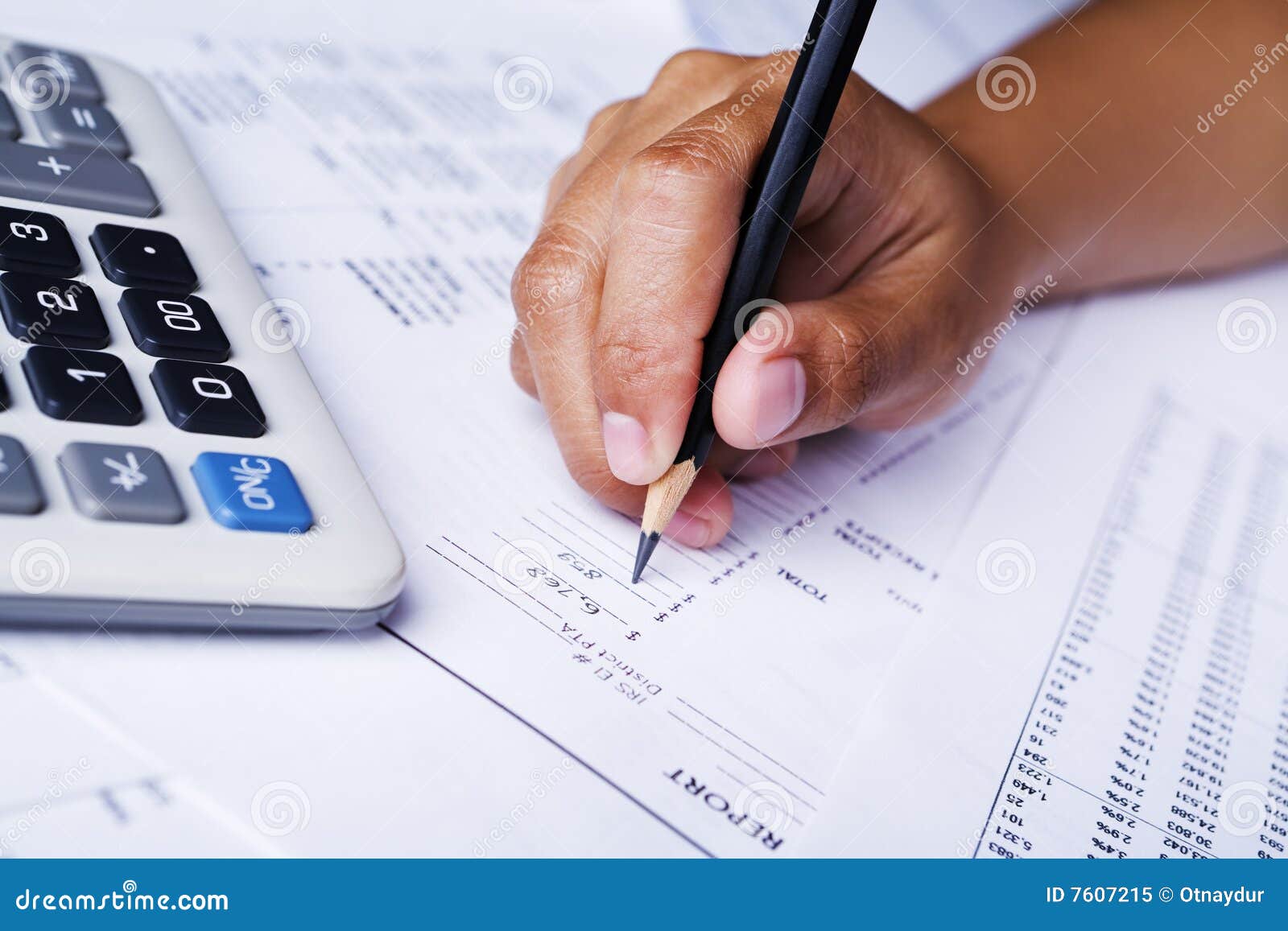 Filling financial report stock image. Image of report - 7607215