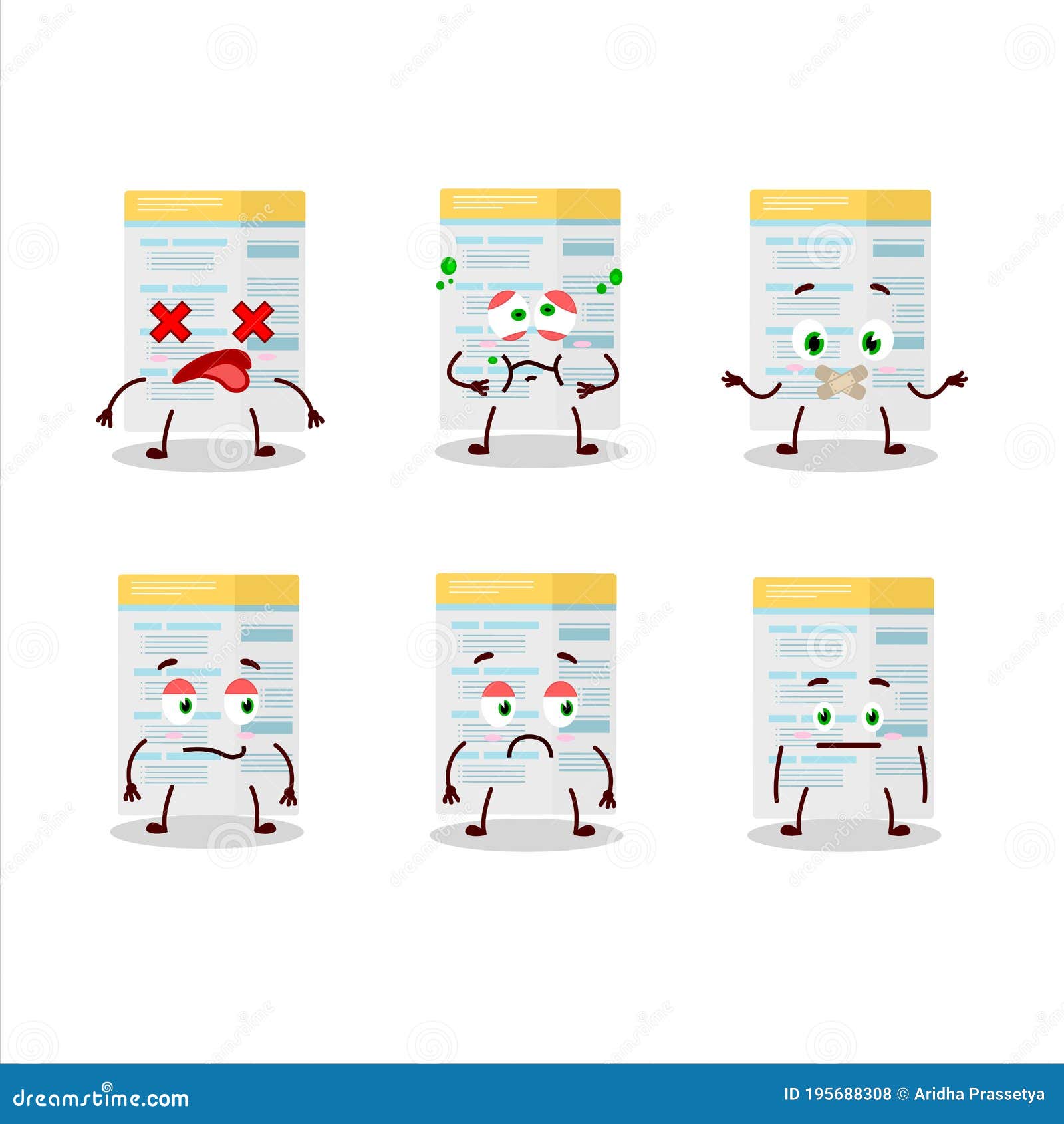 Filling Form Cartoon Character with Nope Expression Stock Vector ...