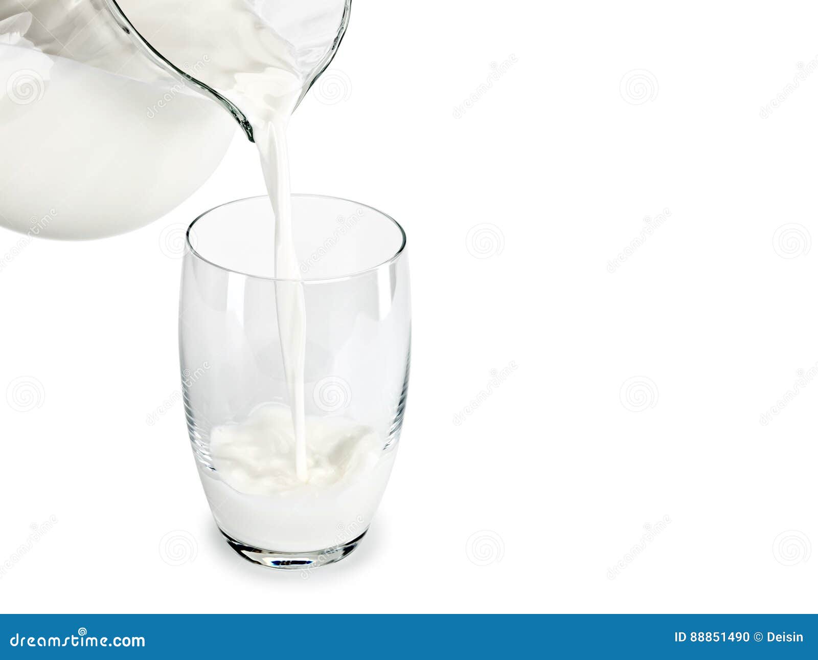 Filling of a Glass by Milk from a Glass Jug Stock Photo - Image of ...