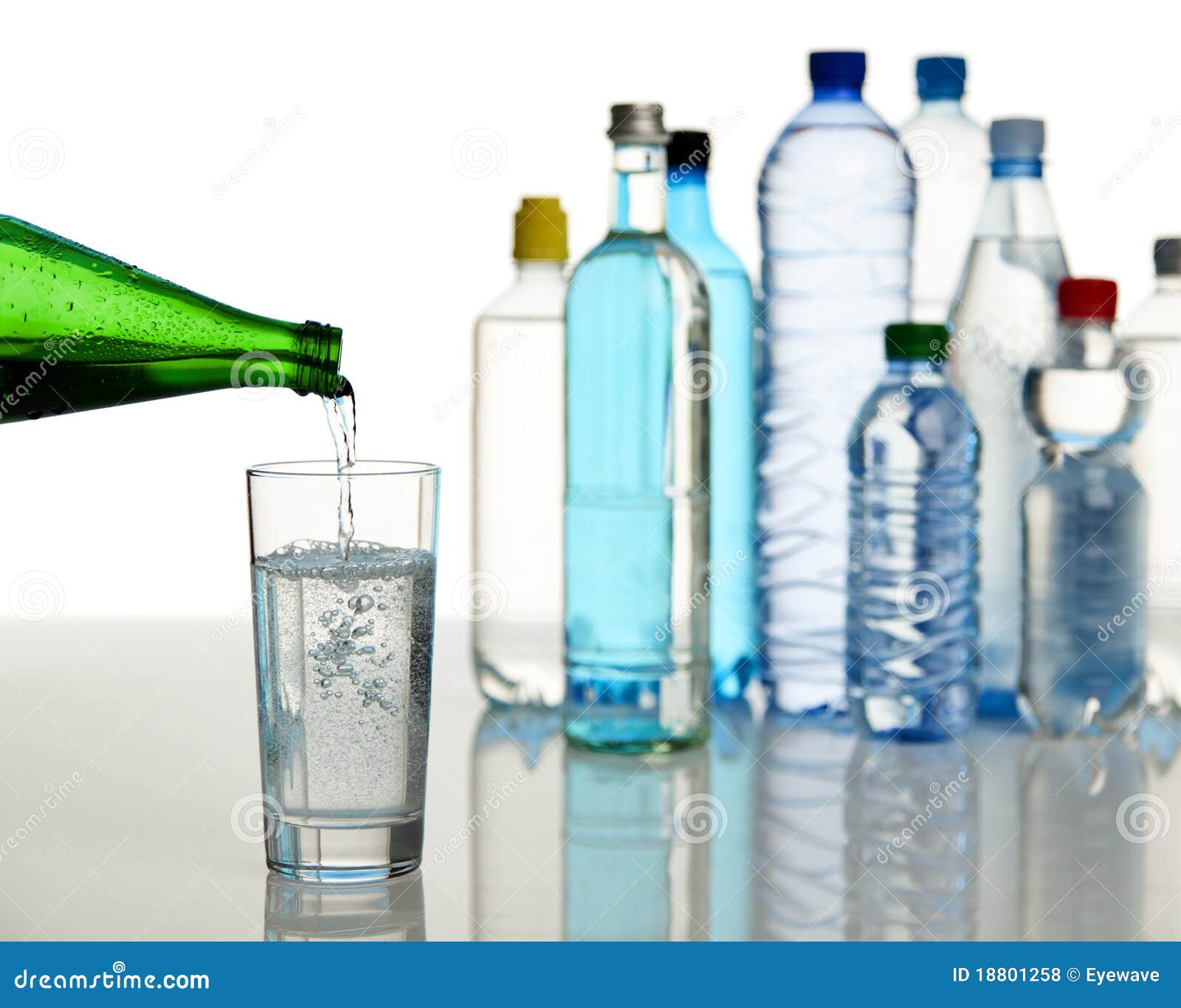 Filling a Glass with Mineral Water Stock Photo - Image of focus ...